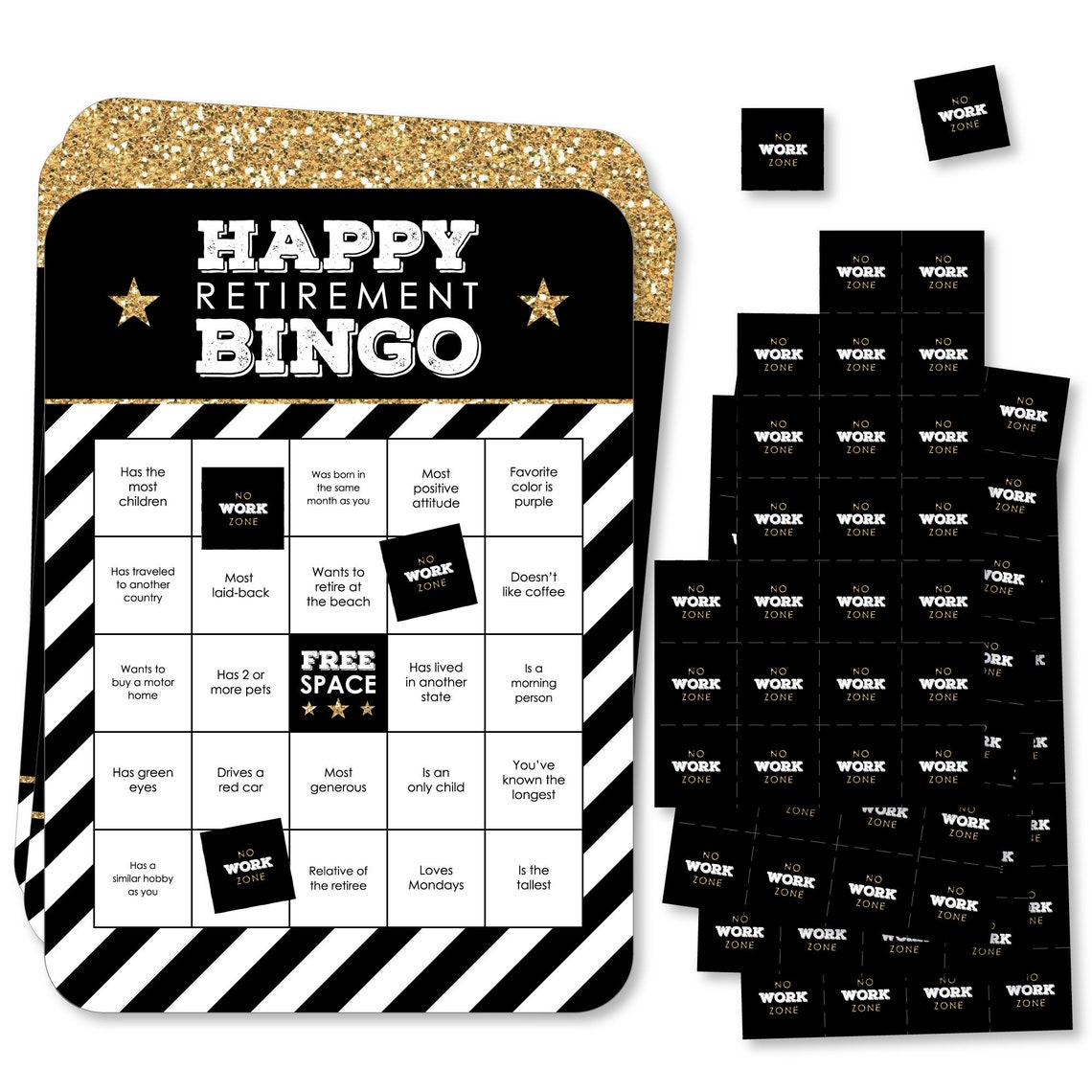 Happy Retirement - Find the Guest Bingo Cards and Markers - Retirement ...
