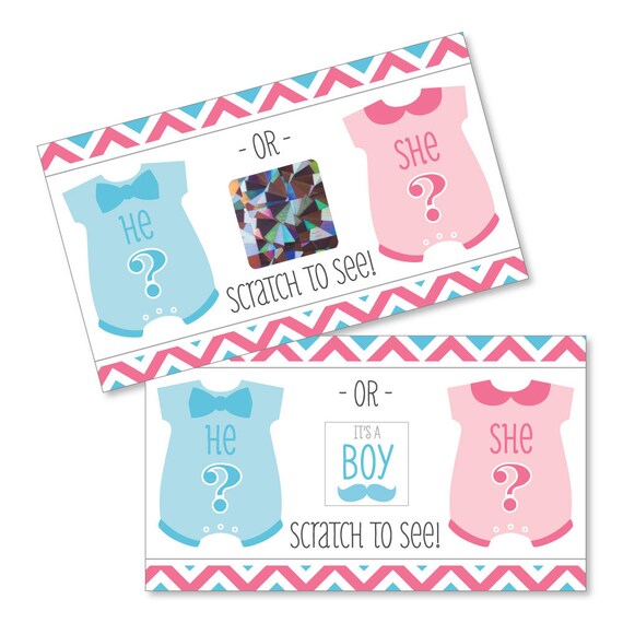 Boy Chevron Gender Reveal Baby Boy Gender Reveal Scratch Off | Etsy