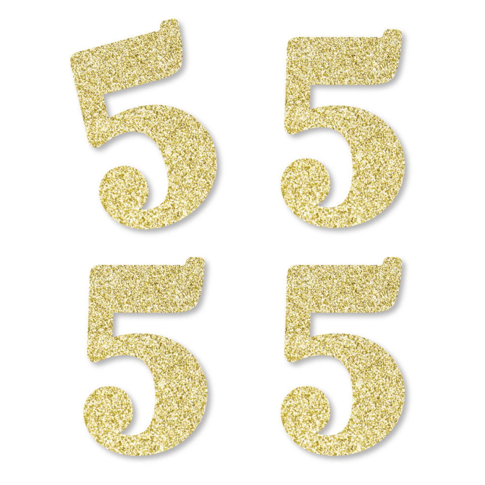 Gold Glitter 5 No-mess Real Gold Glitter Cut-out Numbers - Etsy