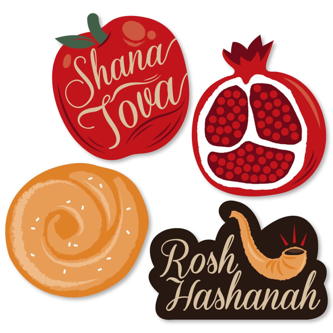 Rosh Hashanah DIY Shaped Paper Cut Outs - Jewish New Year Decoration ...