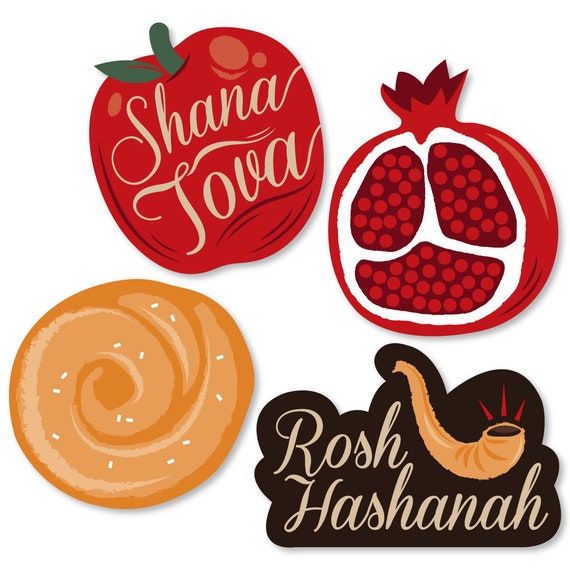 Rosh Hashanah DIY Shaped Paper Cut Outs - Jewish New Year Decoration ...