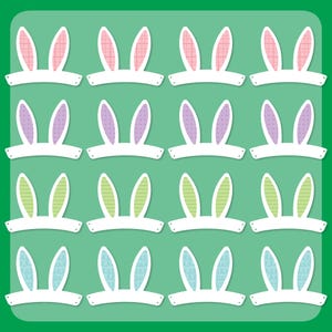 Easter Bunny Ears Headbands, Paper Easter Party Hats Craft White Rabbit ...