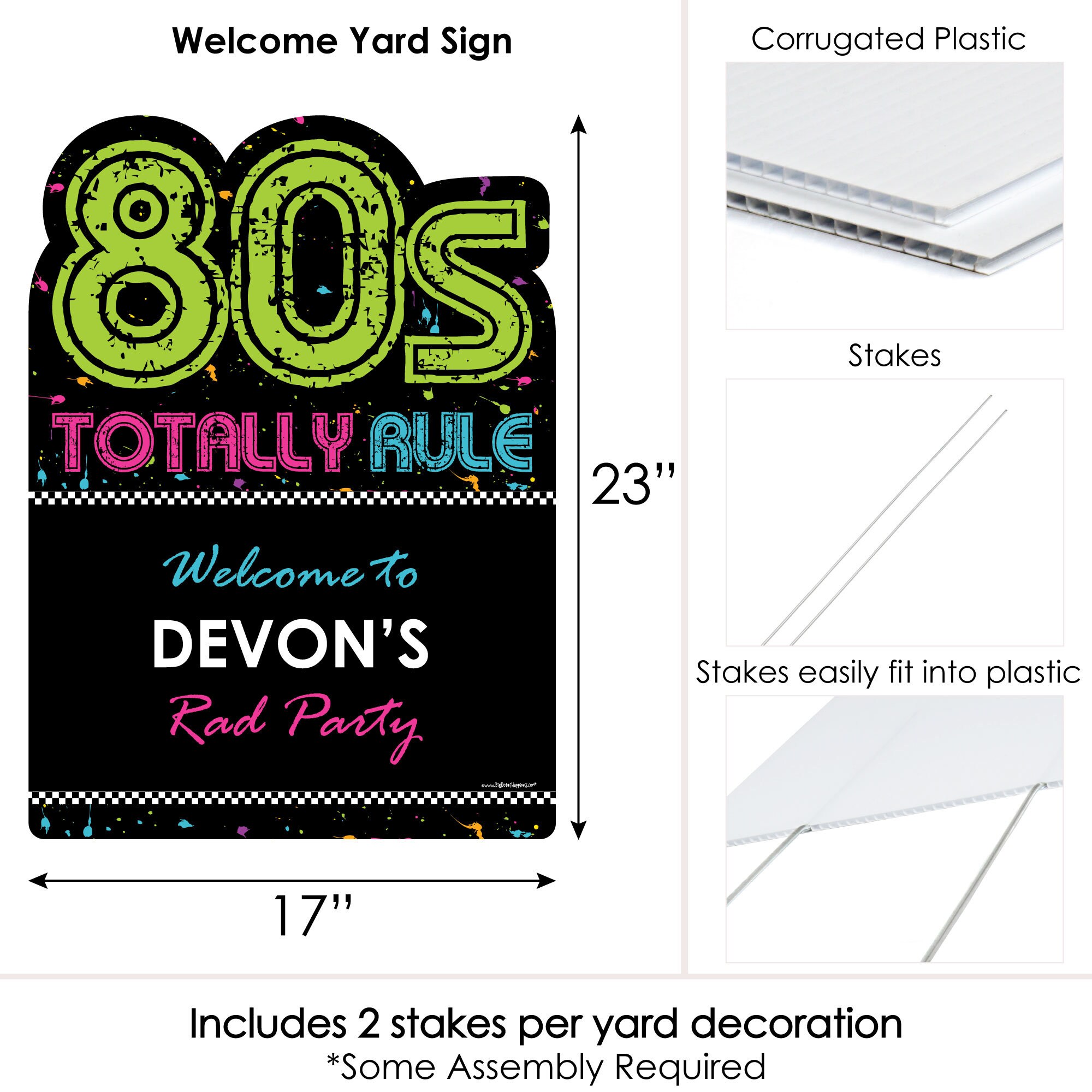 80's Retro Welcome Sign Totally 1980s Party Outdoor Lawn - Etsy