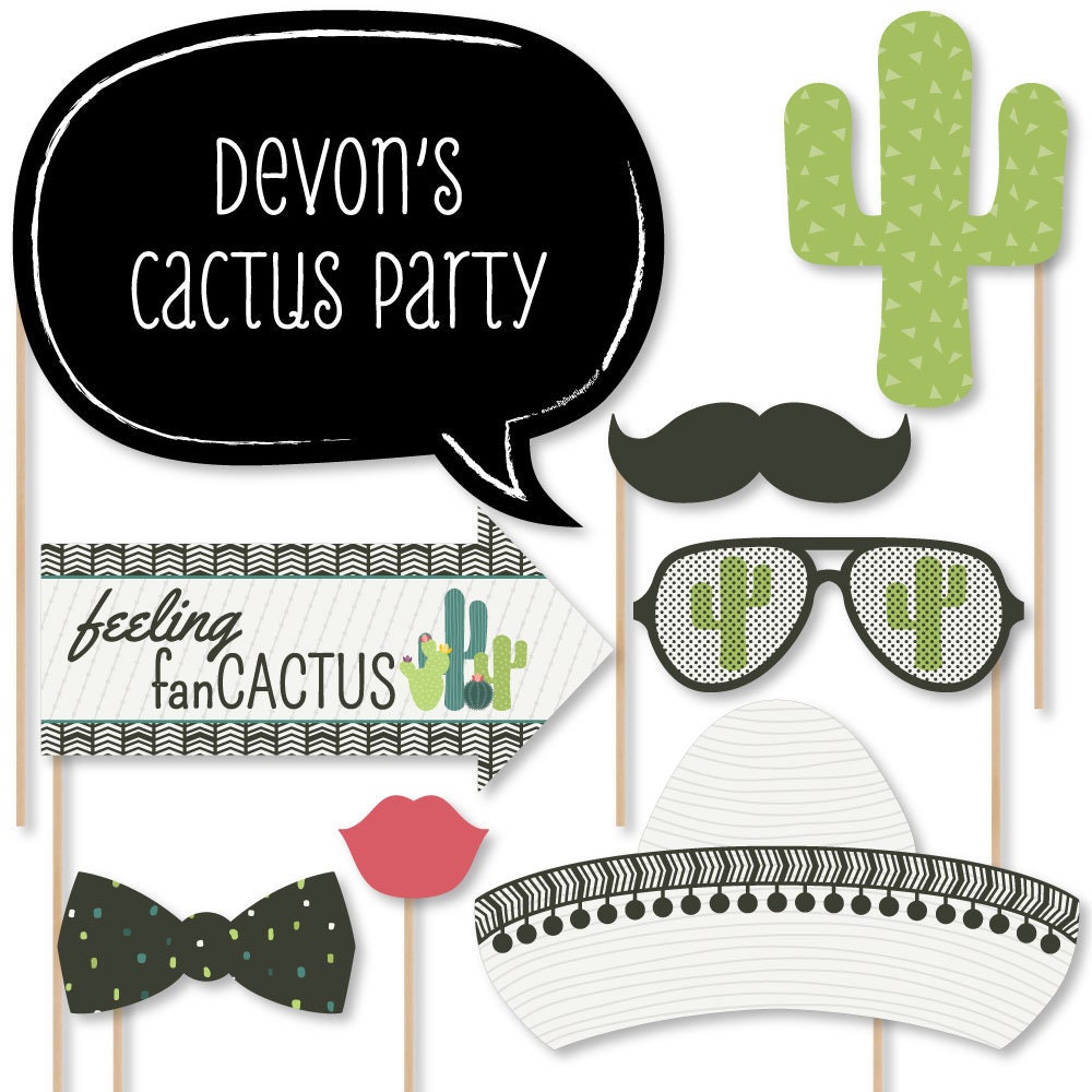 Prickly Cactus Party Photo Booth Props Fiesta Party Photo | Etsy