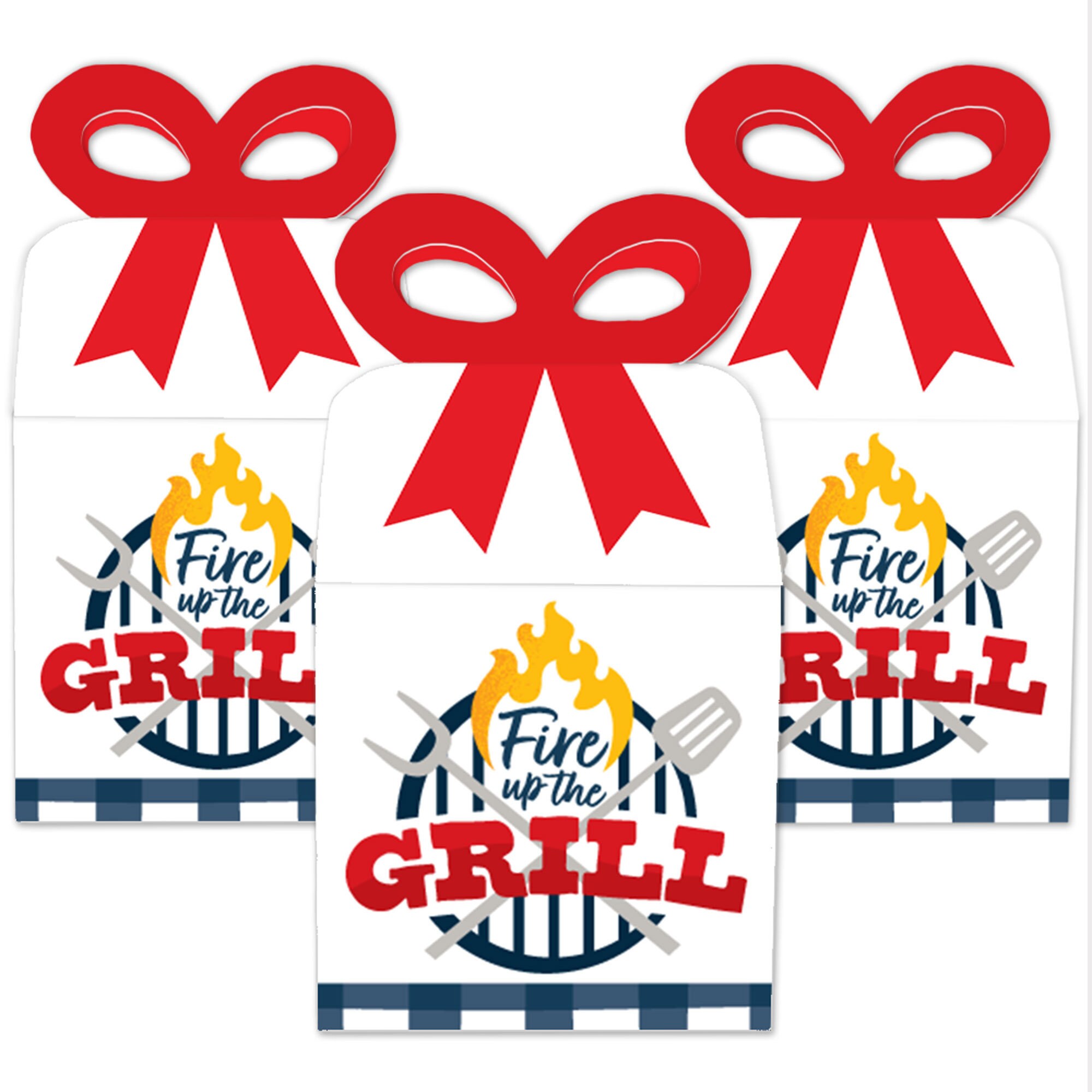 Fire up the Grill - Square Favor Gift Boxes - Summer BBQ Picnic Party ...