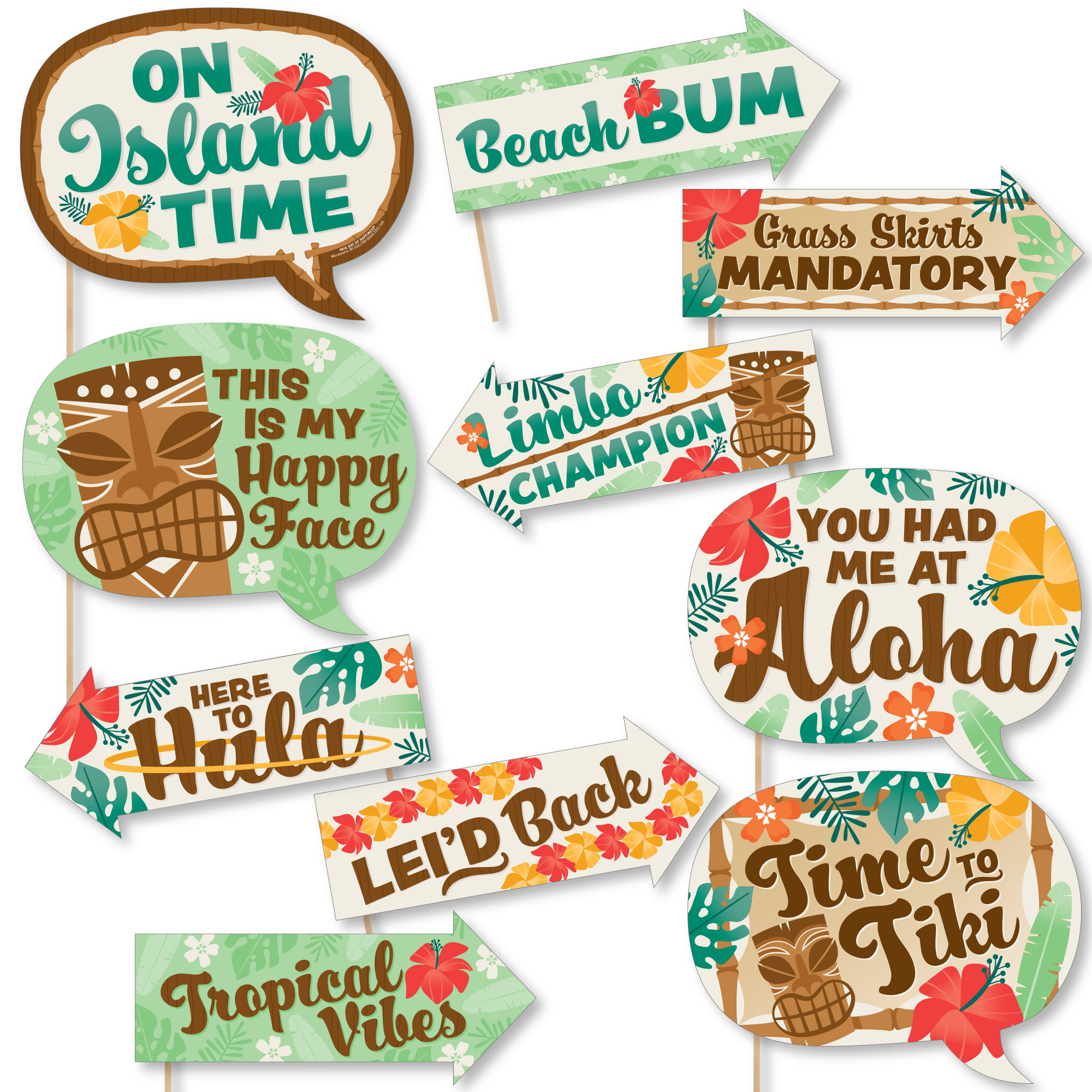 Funny Tropical Luau Hawaiian Beach Party Photo Booth Props - Etsy
