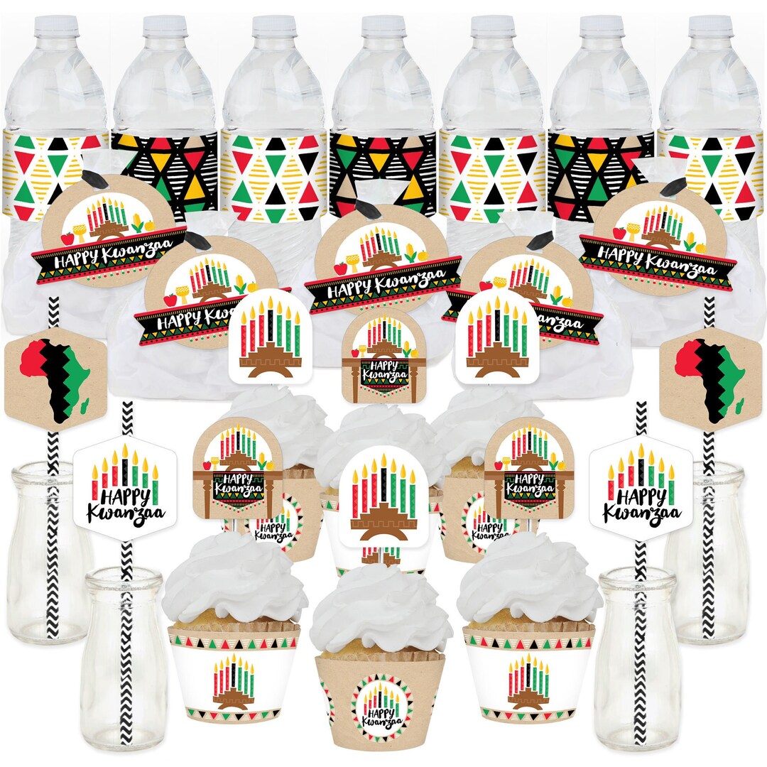 Happy Kwanzaa - African Heritage Holiday Party Favors and Cupcake Kit ...
