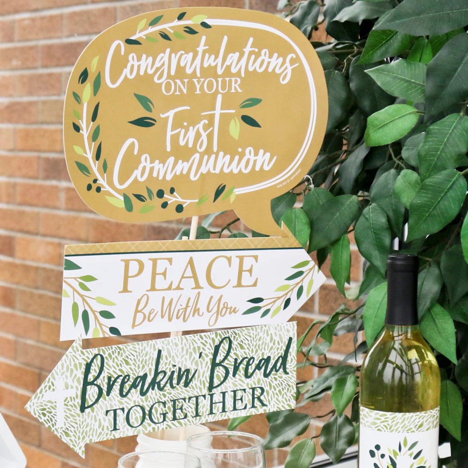 Funny First Communion Elegant Cross - Religious Party Photo Booth Props ...