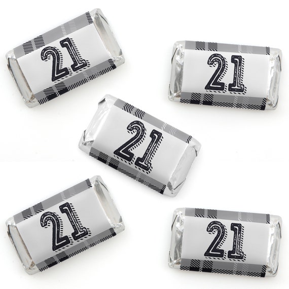 Finally 21 - Mini Candy Bar Wrappers - 21st Birthday Party Chocolate ...
