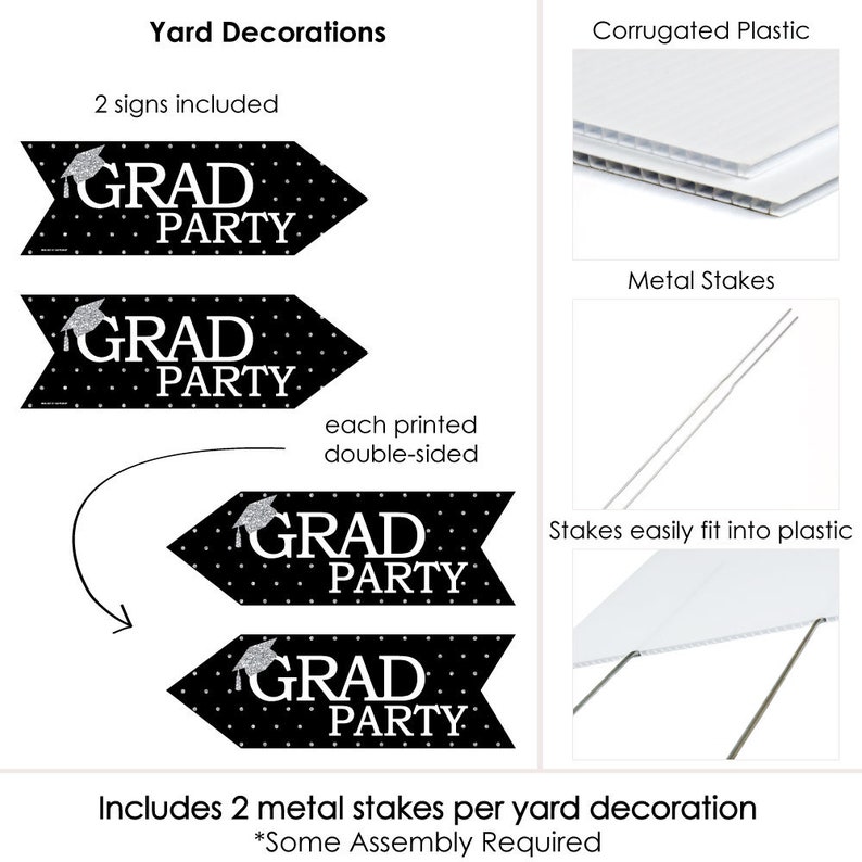 Graduation Party Arrows Double Sided Outdoor Yard Sign | Etsy