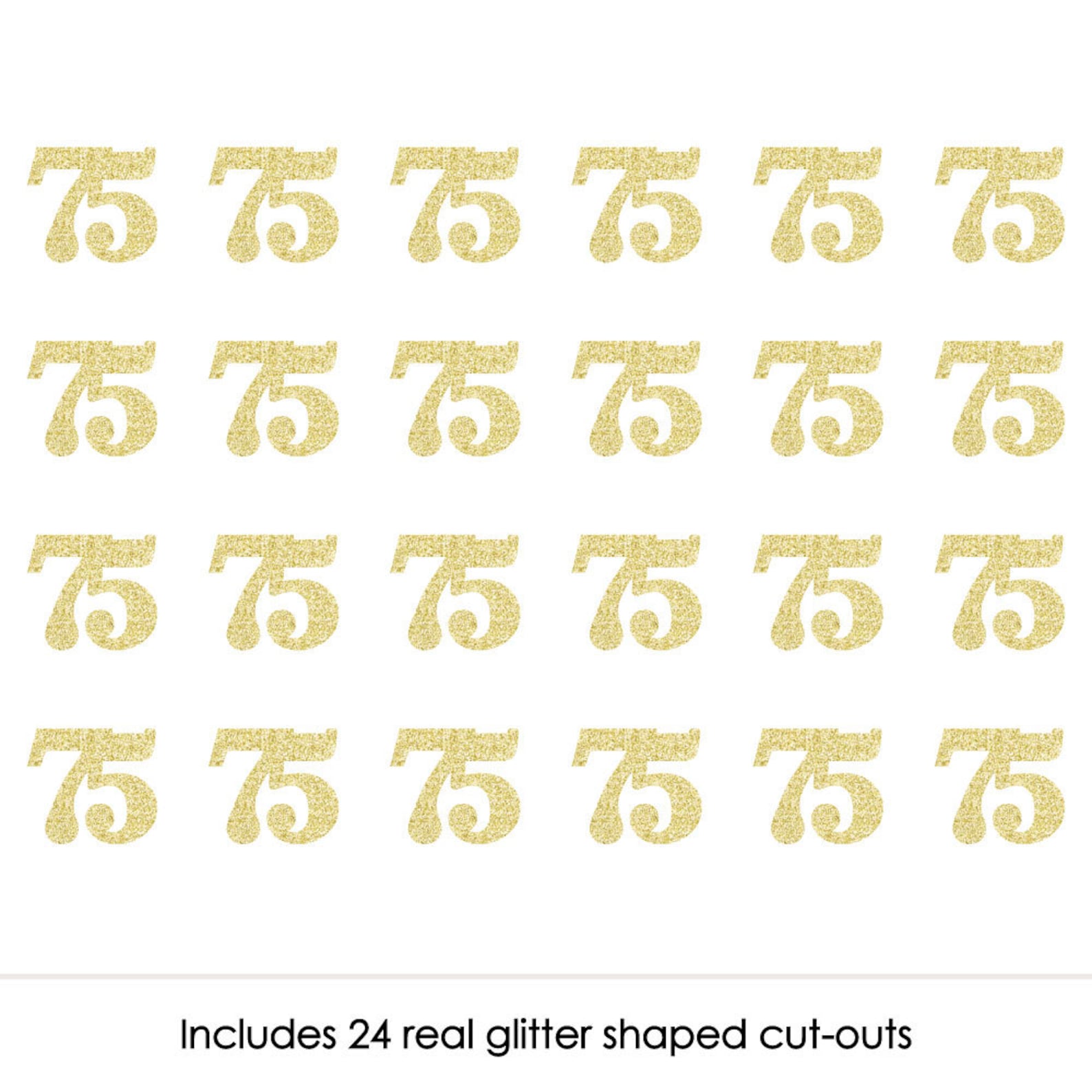 Gold Glitter 75 No-mess Real Gold Glitter Cut-out Numbers - Etsy