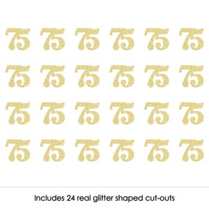 Gold Glitter 75 - No-mess Real Gold Glitter Cut-out Numbers - 75th ...