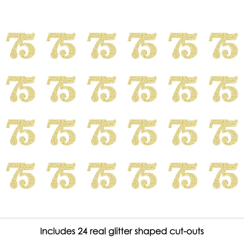 Gold Glitter 75 No-mess Real Gold Glitter Cut-out Numbers - Etsy