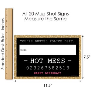 Chic Birthday - Pink, Black, and Gold Party Mug Shots - 20 Piece ...