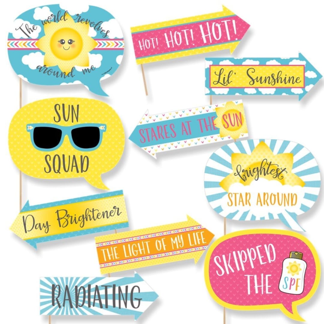 Funny You Are My Sunshine Photo Booth Props - Birthday Photo Booth Prop ...