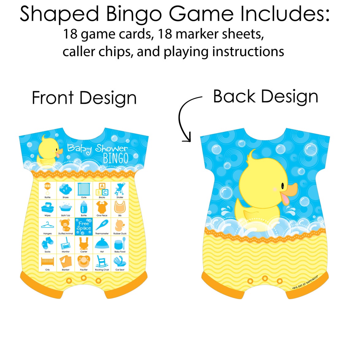 Ducky Duck Picture Bingo Cards and Markers Baby Shower - Etsy