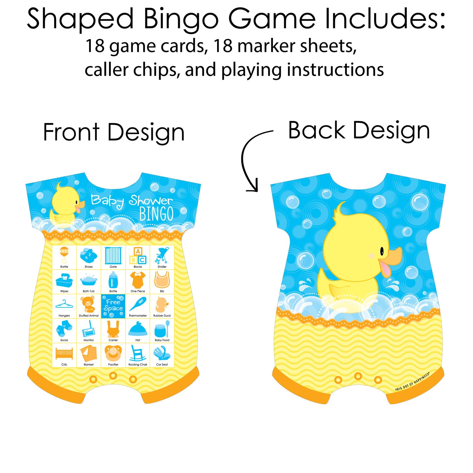 Ducky Duck Picture Bingo Cards and Markers Baby Shower - Etsy