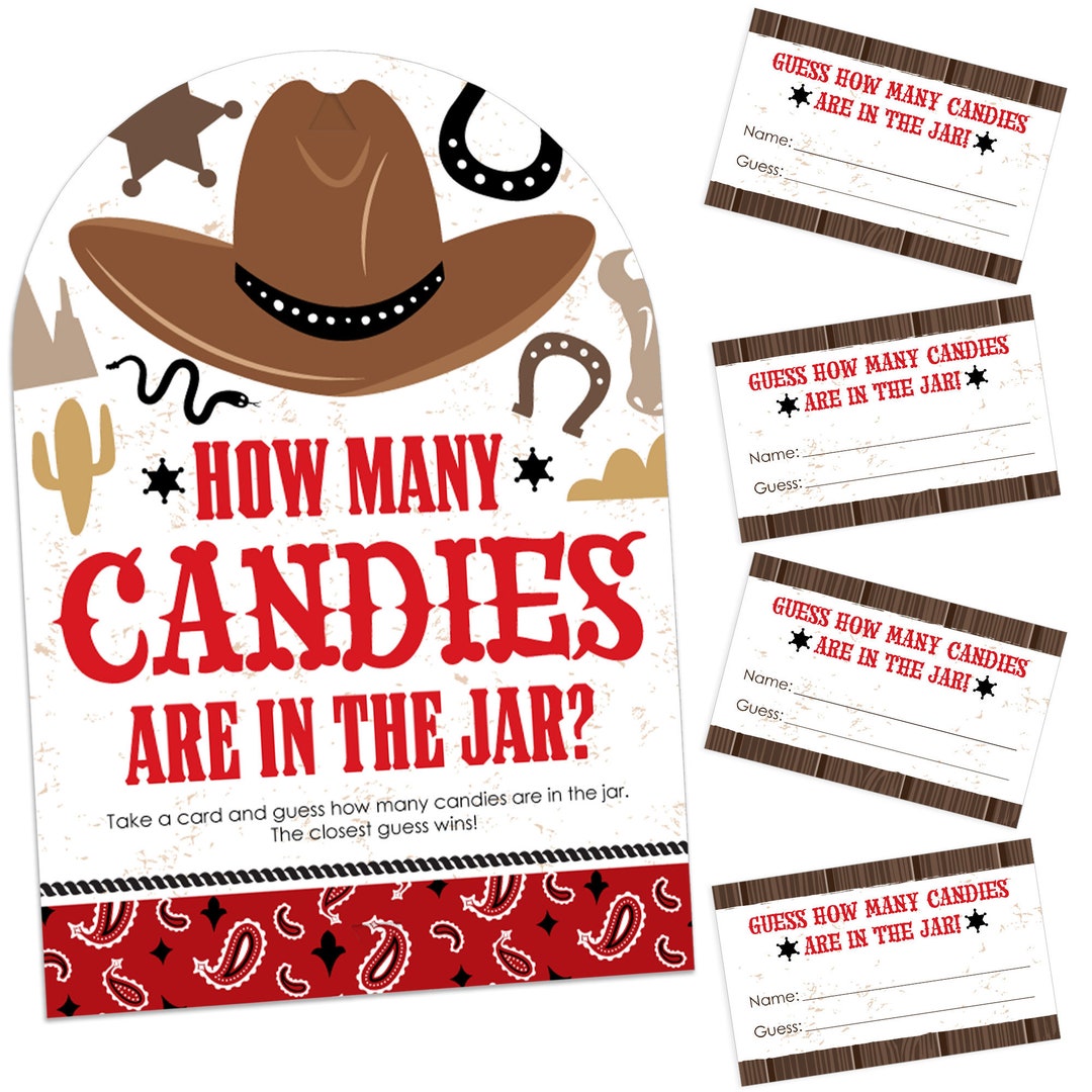 Western Hoedown - How Many Candies Wild West Cowboy Party Game - 1 ...