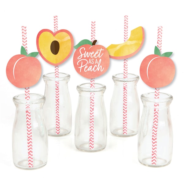 Peach Paper Straws - Etsy