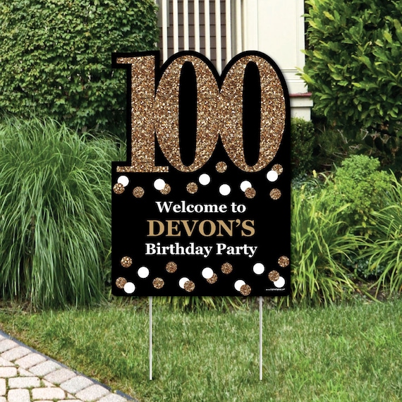 Adult 100th Birthday - Gold - Party Decorations - Birthday Party ...