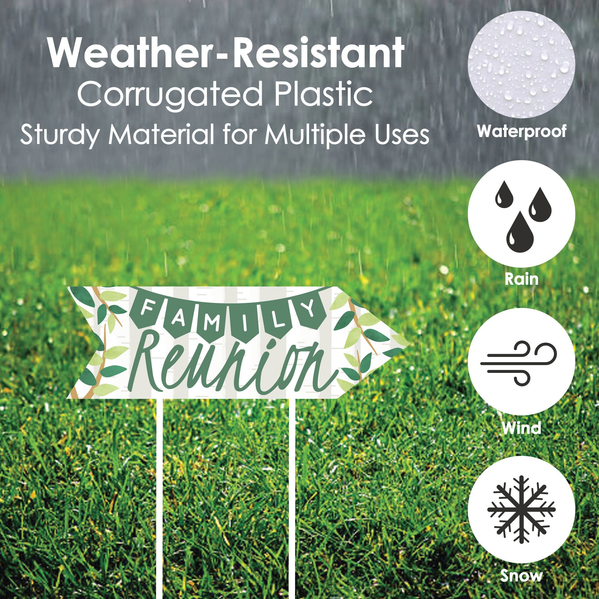 Family Tree Reunion - Family Gathering Arrows - Double Sided Outdoor ...