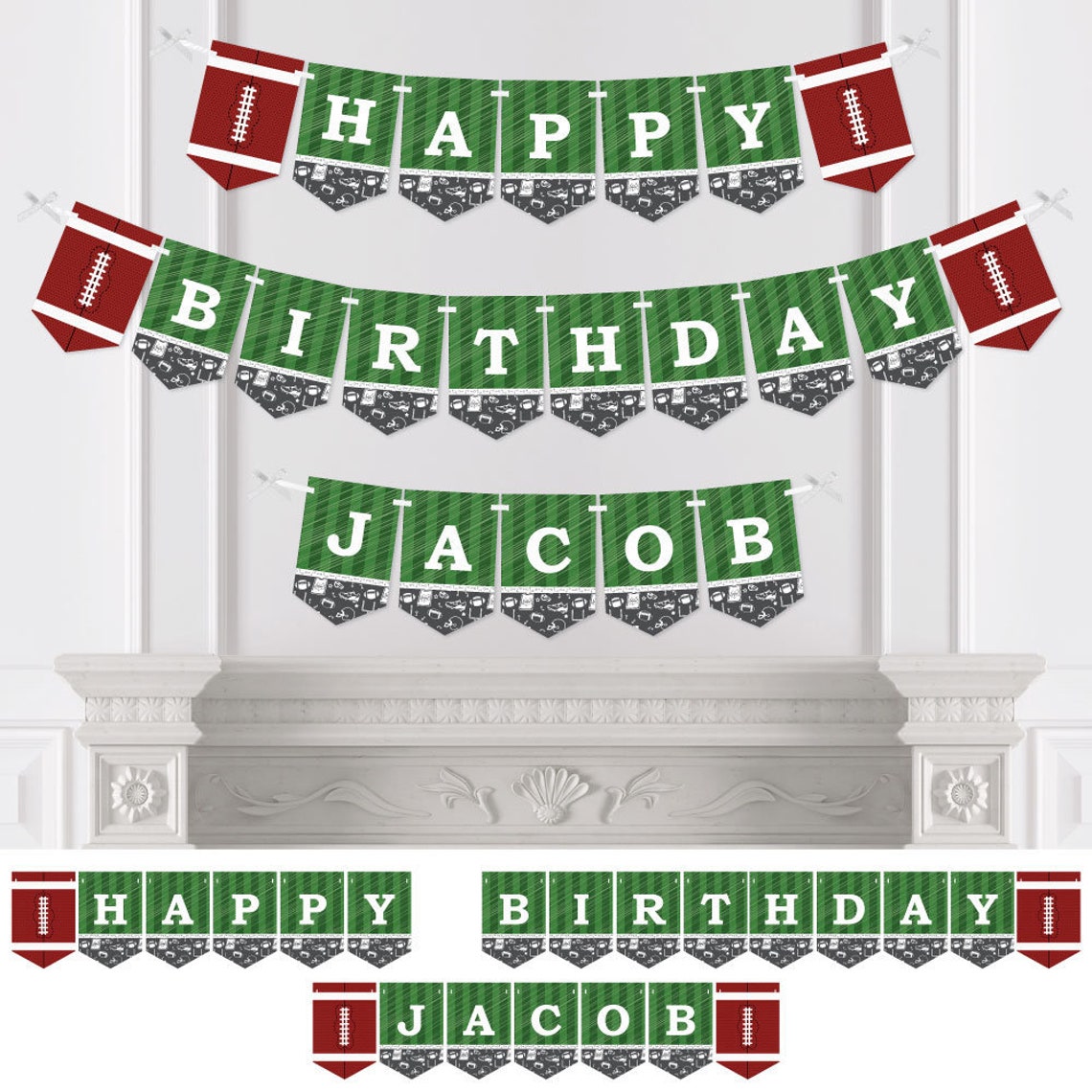Custom End Zone Football Personalized Birthday Party | Etsy