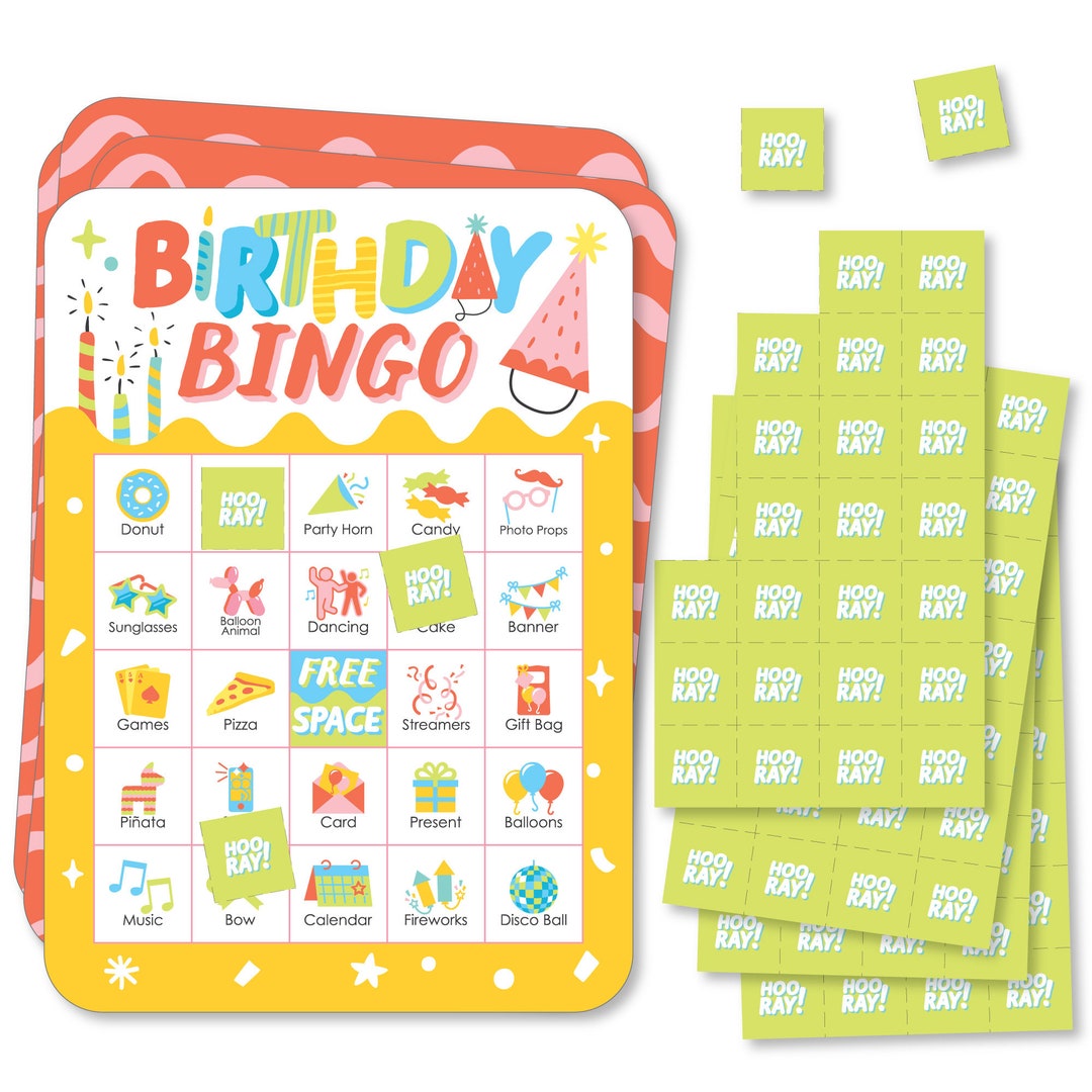 Party Time - Picture Bingo Cards and Markers - Happy Birthday Party ...