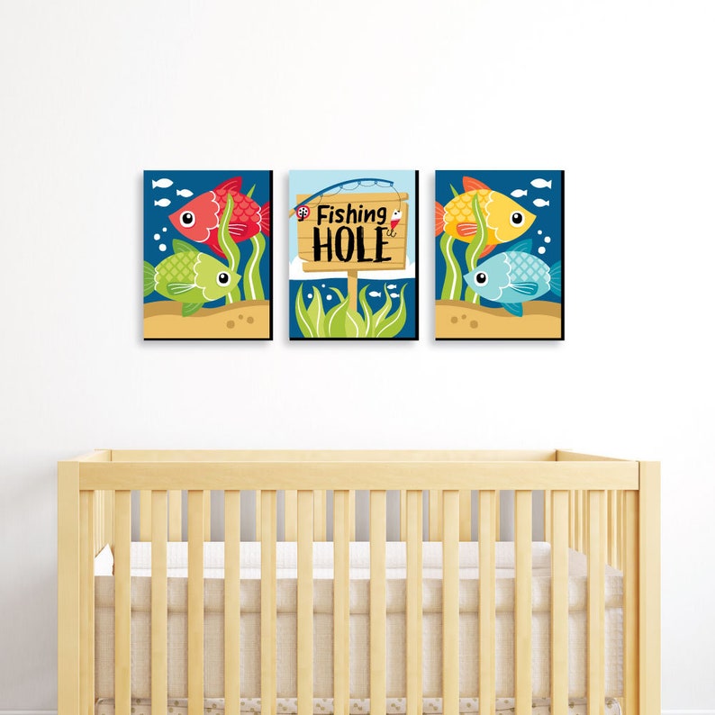 Lets Go Fishing Fish Themed Nursery Wall Art and Kids Room | Etsy