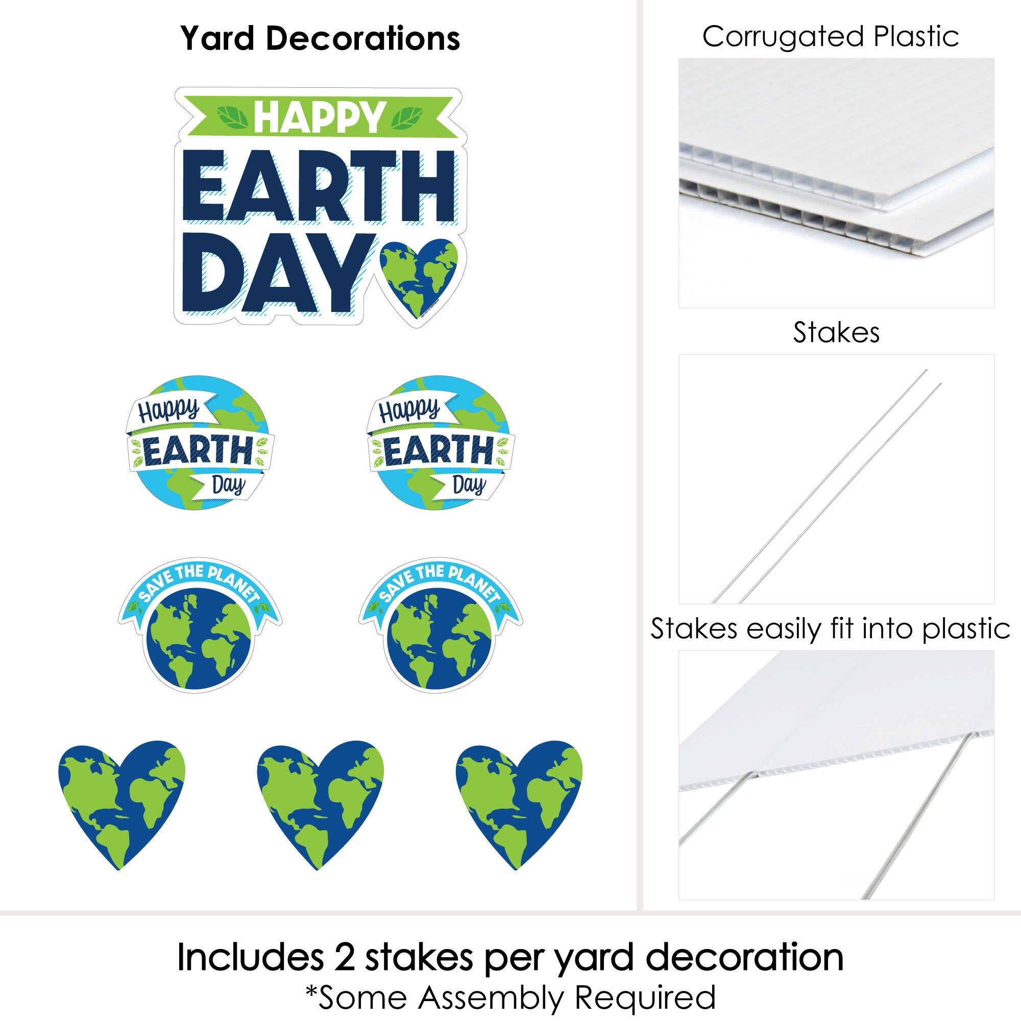Happy Earth Day - Yard Sign and Outdoor Lawn Decorations - Save the ...
