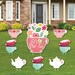Floral Lets Par-tea Yard Sign and Outdoor Lawn Decorations Garden Tea ...