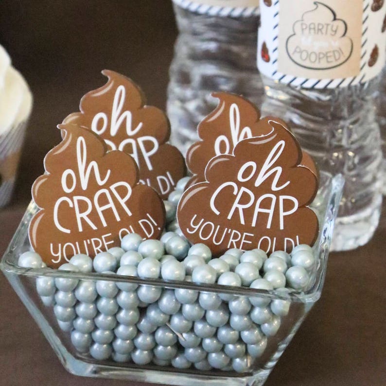 Small Oh Crap You're Old DIY Shaped Paper Cut Outs - Etsy