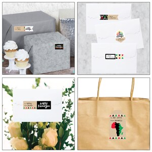 Happy Kwanzaa - Assorted African Heritage Holiday Party Gift Tag Labels ...