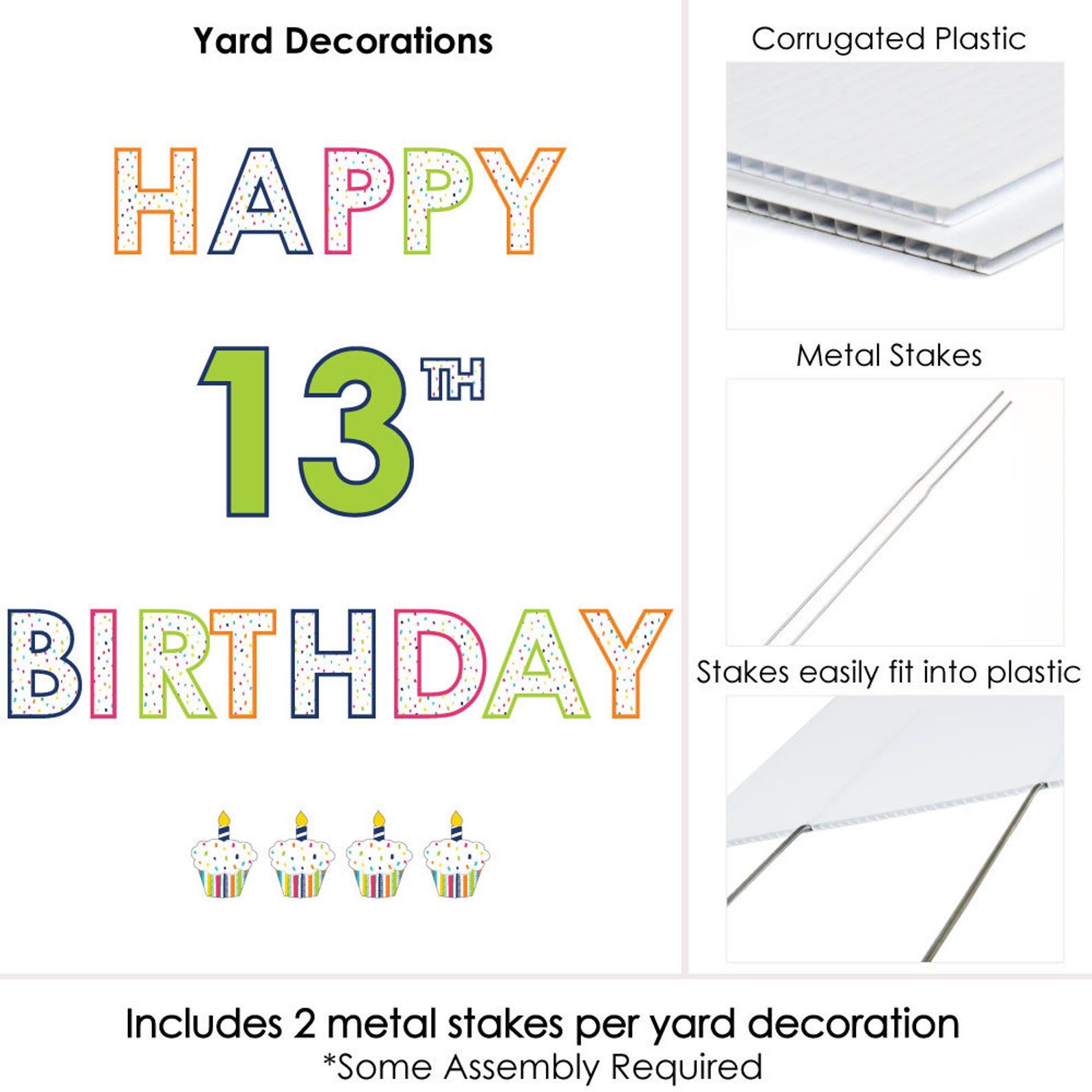 13th Birthday Cheerful Happy Birthday Yard Sign Outdoor - Etsy UK