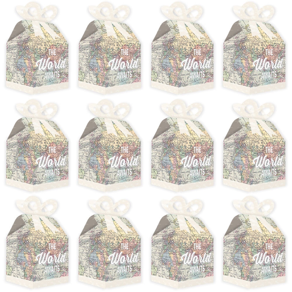 World Awaits Square Favor Gift Boxes Travel Themed Party | Etsy