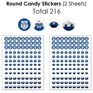 Calling All Units - Police - Mini Candy Bar Wrappers, Round Candy ...