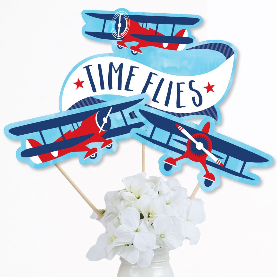 Taking Flight - Airplane - Centerpiece Sticks - Vintage Plane Baby ...