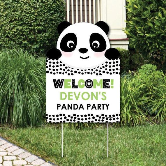 Party Like a Panda Bear - Welcome Sign - Custom Panda Party Outdoor ...