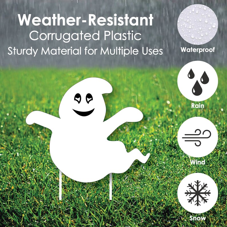 Spooky Ghost Yard Sign and Outdoor Lawn Decorations - Etsy