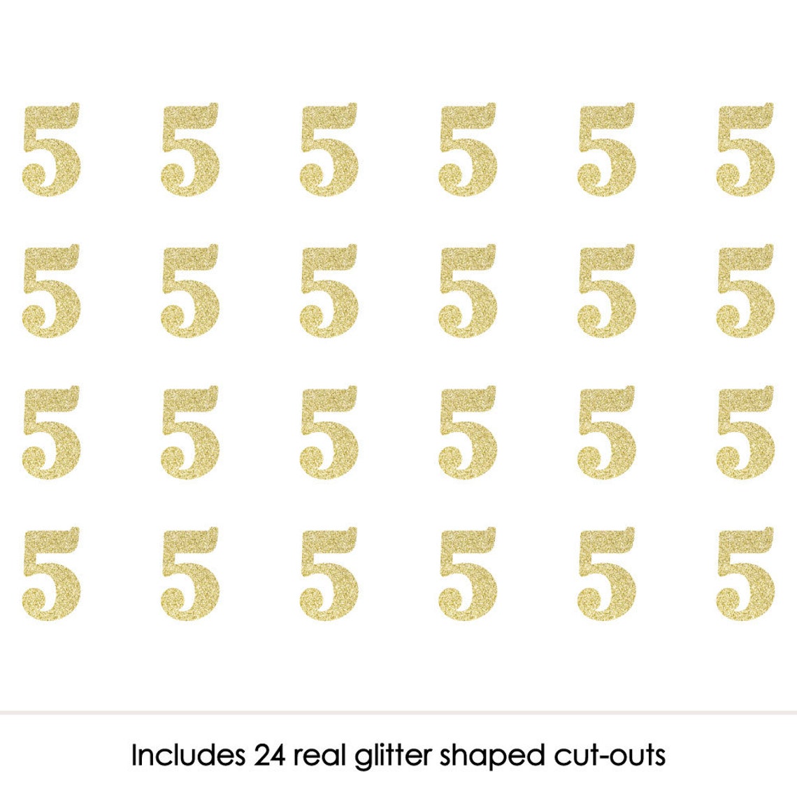 Gold Glitter 5 No-mess Real Gold Glitter Cut-out Numbers - Etsy