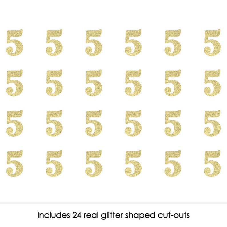 Gold Glitter 5 No-mess Real Gold Glitter Cut-out Numbers - Etsy