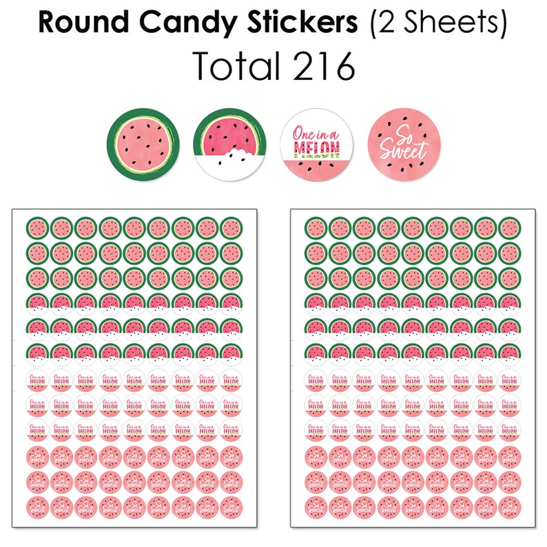 Sweet Watermelon Mini Candy Bar Wrappers Round Candy - Etsy