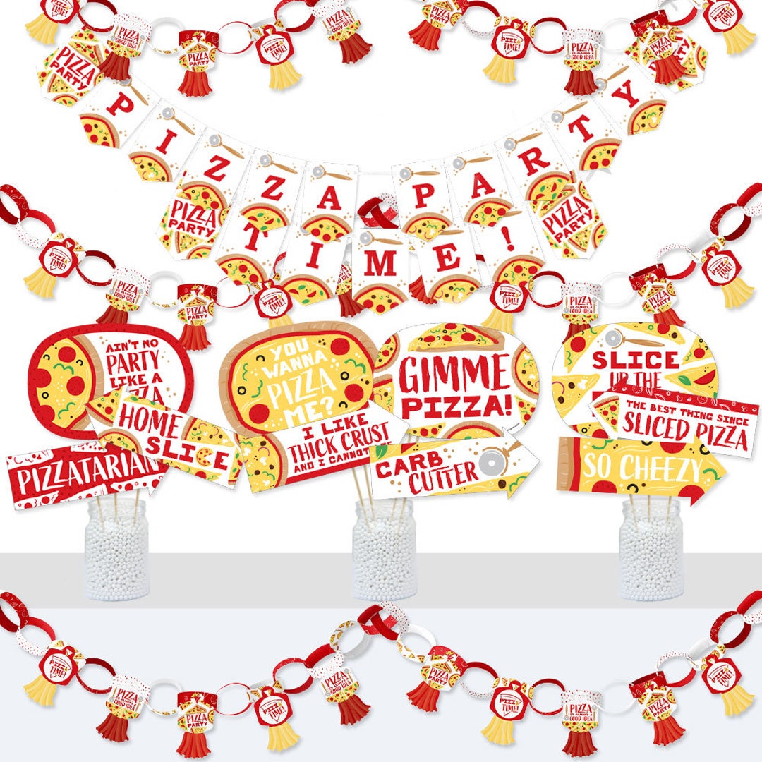 Pizza Party Time Banner and Photo Booth Decorations Baby - Etsy