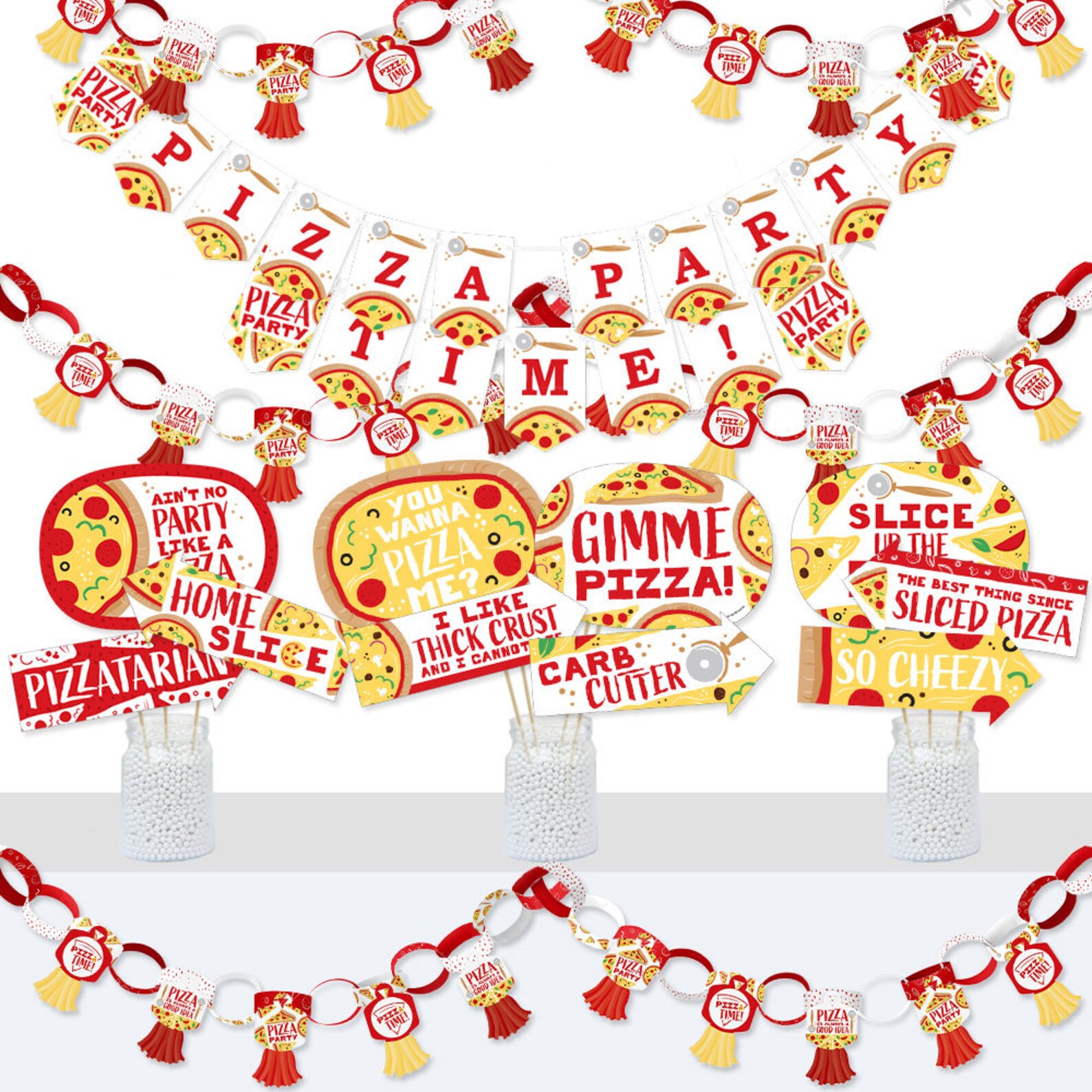 Pizza Party Time Banner and Photo Booth Decorations Baby - Etsy
