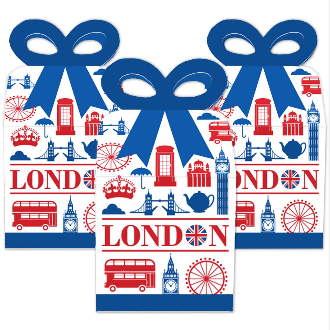 Cheerio London Square Favor Gift Boxes British UK Party - Etsy