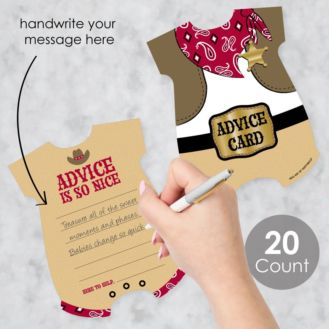 Little Cowboy Baby Bodysuit Wish Card Western Baby Shower - Etsy