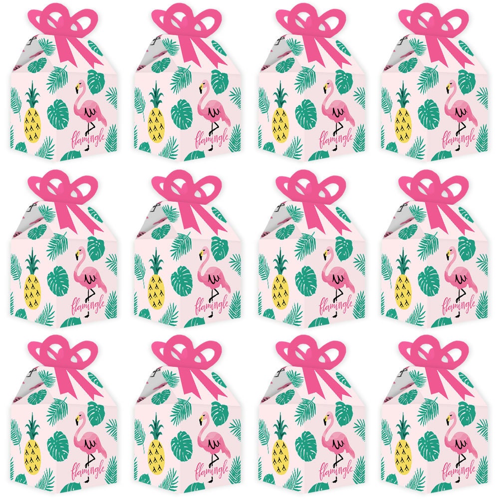 Pink Flamingo - Party Like a Pineapple - Square Favor Gift Boxes ...