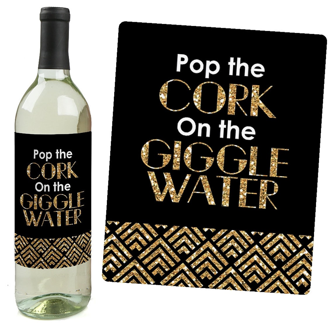 Roaring 20's - 1920s Art Deco Jazz Party Wine Bottle Labels - Great ...