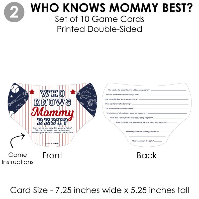 Batter up Baseball 4 Baby Shower Games 10 Cards Each - Etsy
