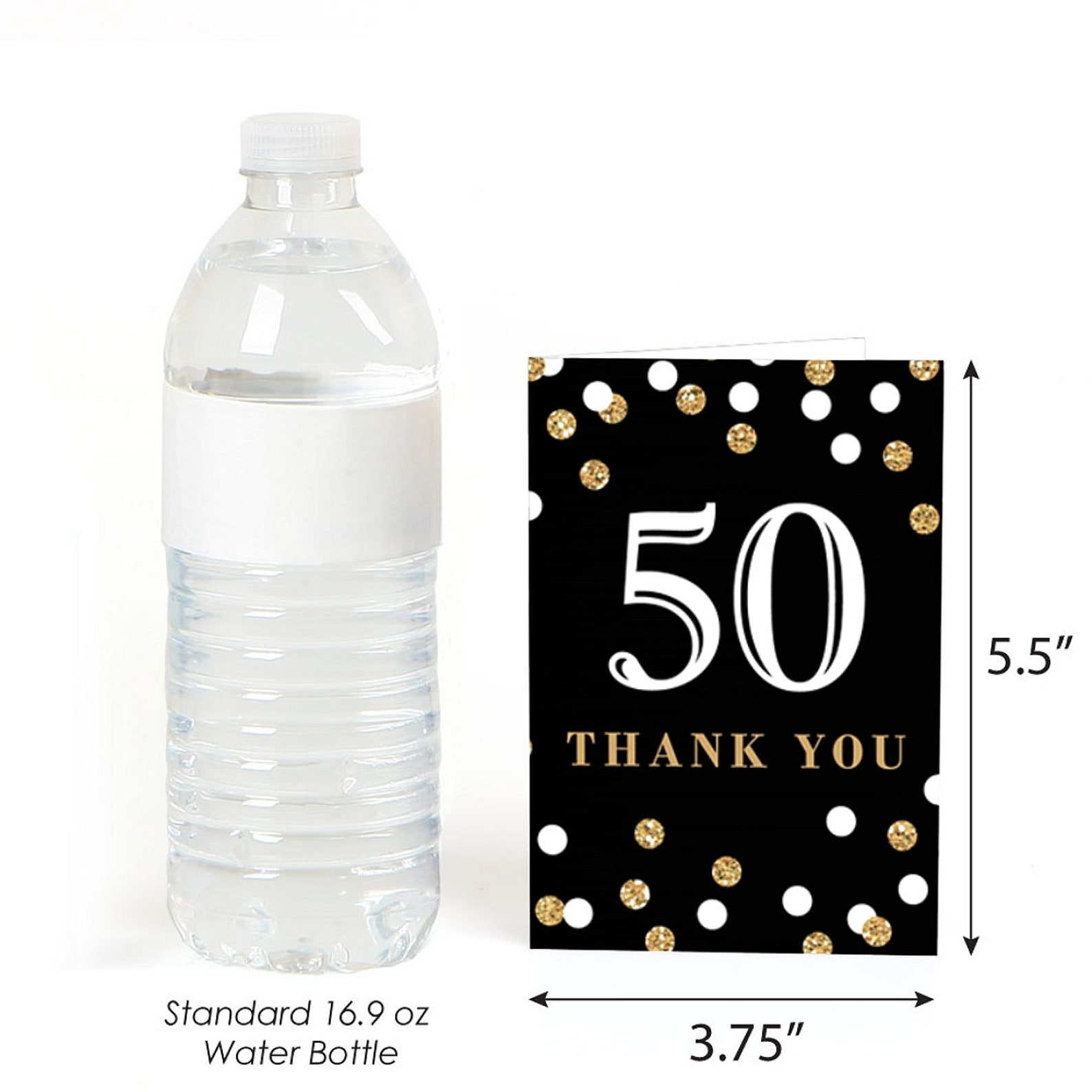 50th Birthday Thank You Cards Adult 50th Birthday Gold Thank You Cards ...