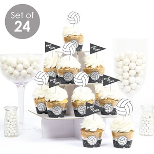Bump, Set, Spike - Volleyball - Cupcake Decoration - Baby Shower or ...